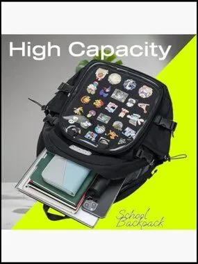 Bags | Ita Bag Backpack With Clear Display Window For Pins And Patches ...